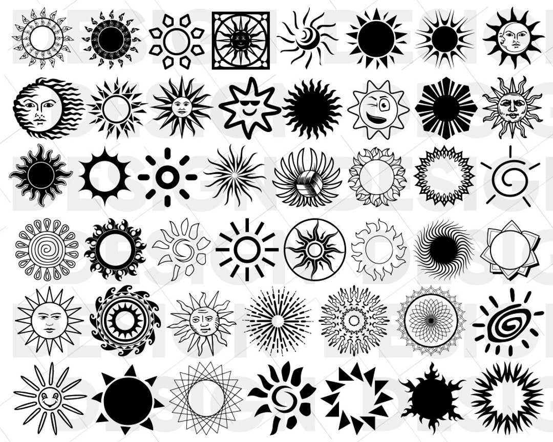 40 Sun Svg Bundle Summer Svg Sun Clipart Sunshine Svg Sun Png