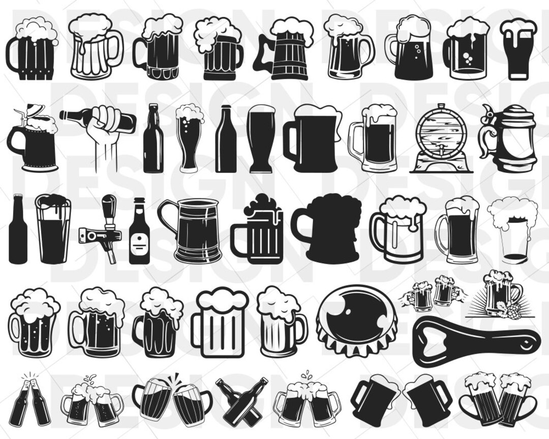40+ BEER SVG BUNDLE, Beer Silhouette Svg, Beer Black Svg, Beer Cricut ...