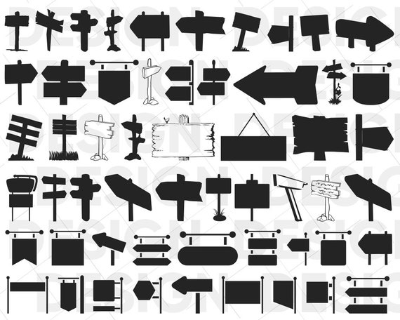 50 SIGNPOST SVG BUNDLE Direction Arrow Road Sign Way - Etsy