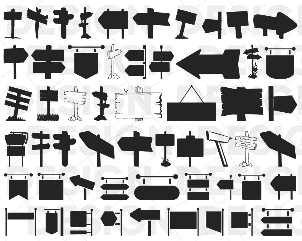 50+ SIGNPOST SVG BUNDLE, Direction, Arrow, Road Sign, Way, Information ...