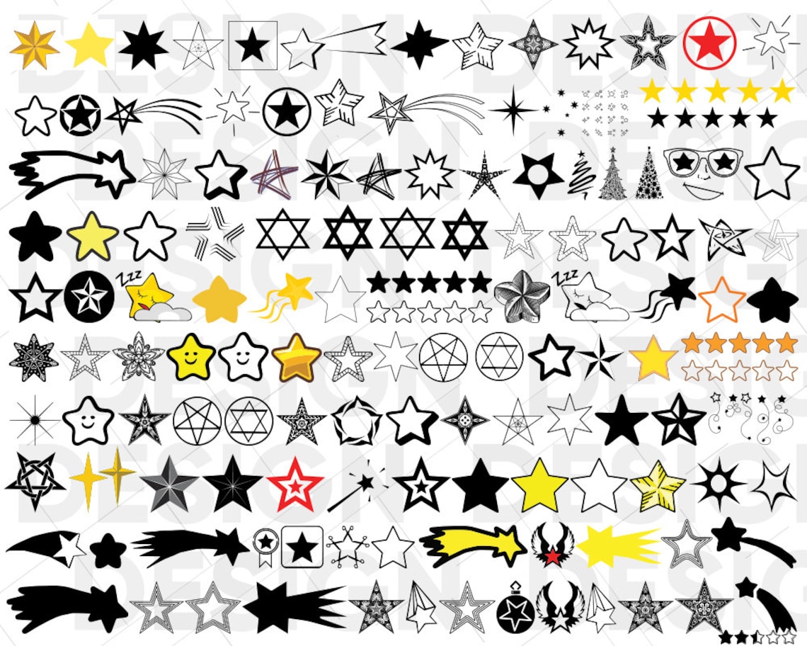 130+ STERNE SVG BUNDLE, Stern Clipart, Stern Vektor, Stern cut Dateien ...