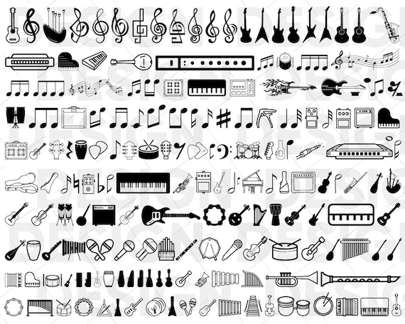 150 MUSICAL INSTRUMENTS SVG Musical Instruments Bundle | Etsy
