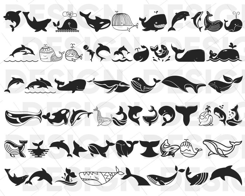 50 DOLPHINS SVG BUNDLE Shark Svg Whale Svg Ocean Svg - Etsy