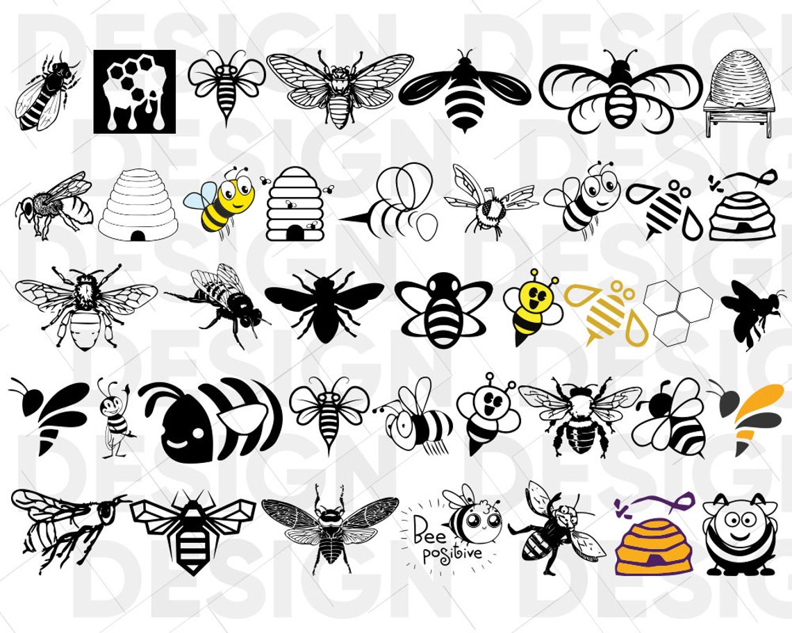 35 BEE SVG BUNDLE Honey Bee Svg Bee Svg Bumble Bee Svg - Etsy