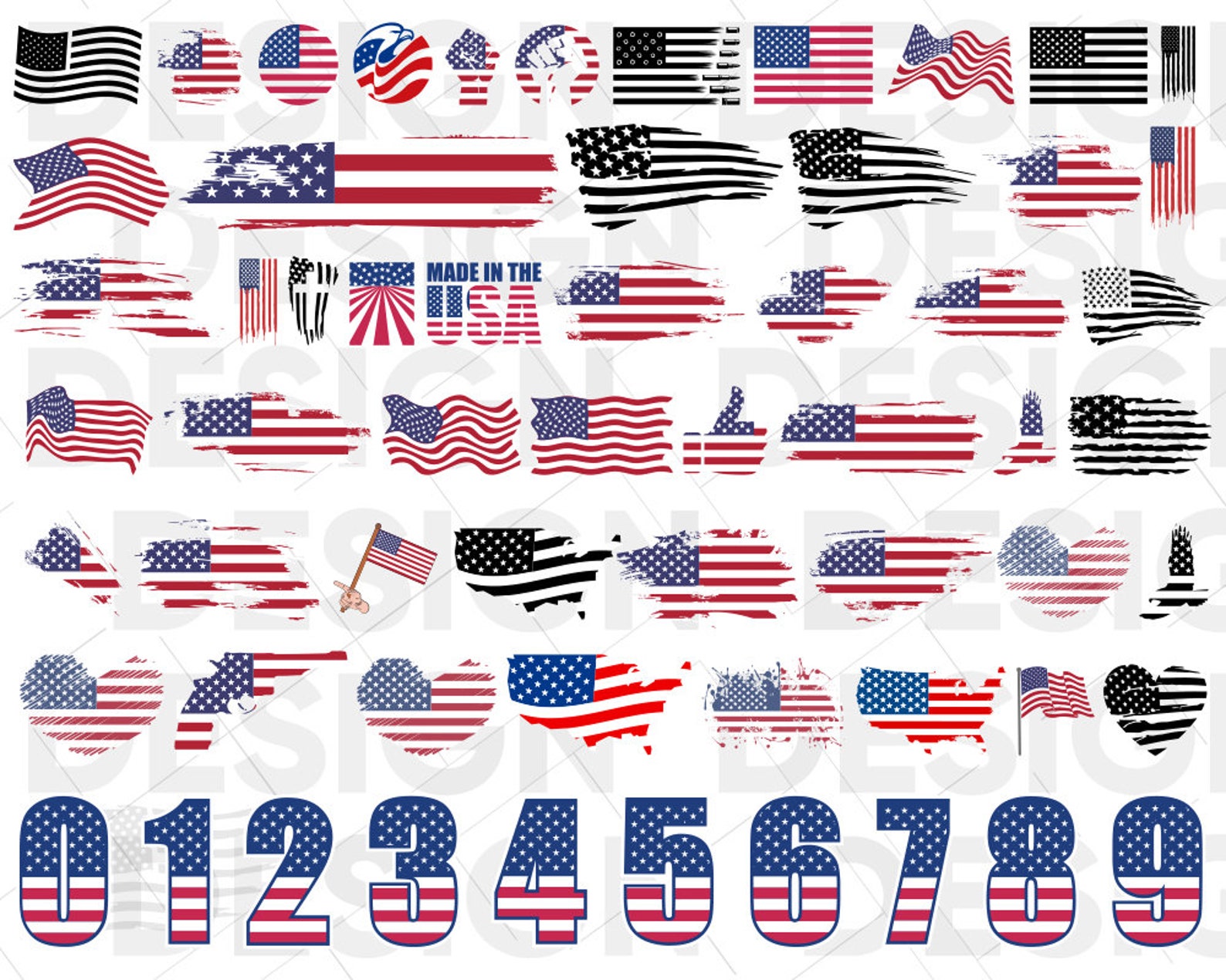 50 AMERICAN FLAG SVG Veteran Svg Patriotic Bundle Usa Flag | Etsy UK