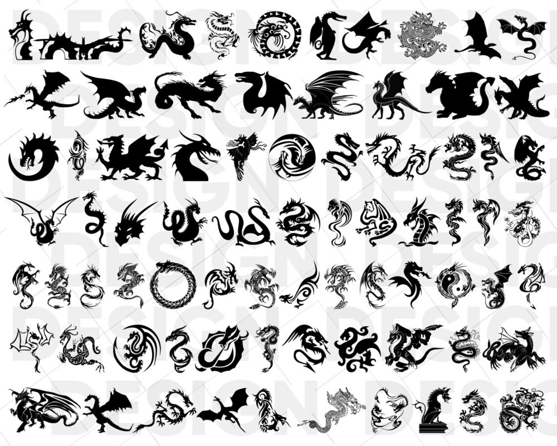 80+ DRAGON SVG BUNDLE, Dragon Graphic Bundle, Chinese New Year Svg ...