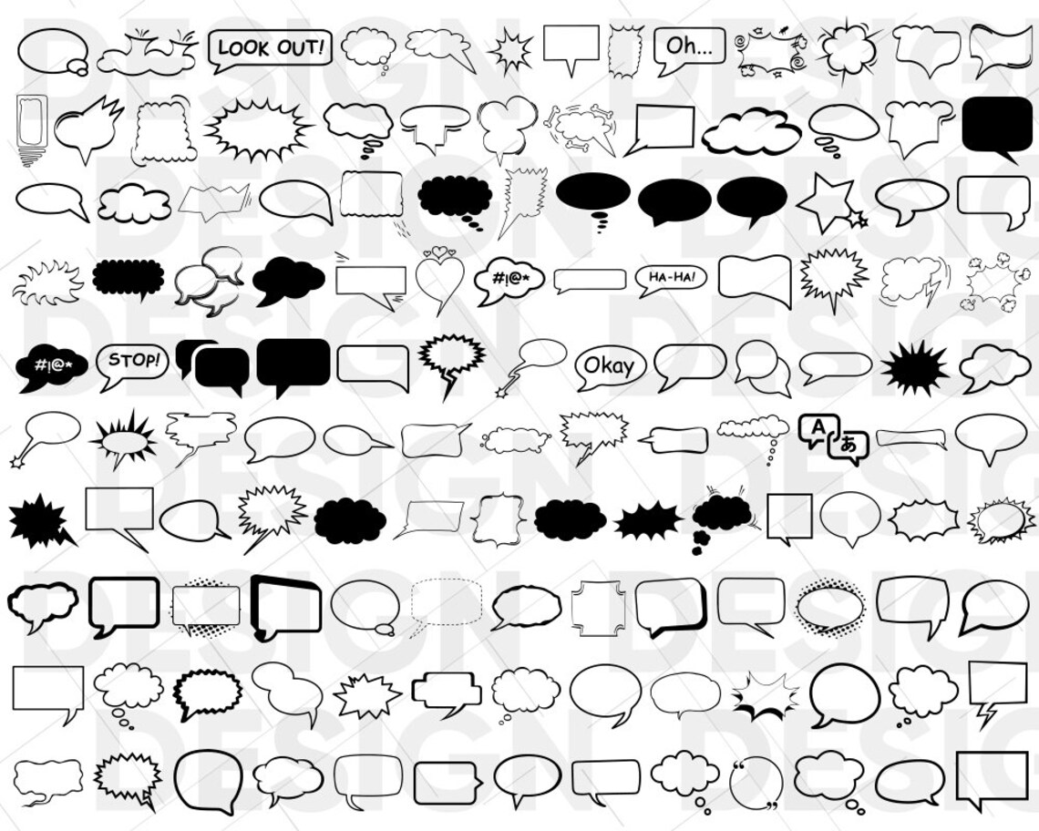 130+ SPEECH BUBBLE SVG, Cartoon Speech Svg, Thought Bubble Svg ...