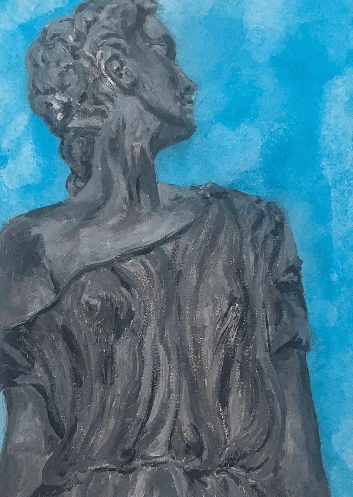 Statue Painting Art Print - Etsy