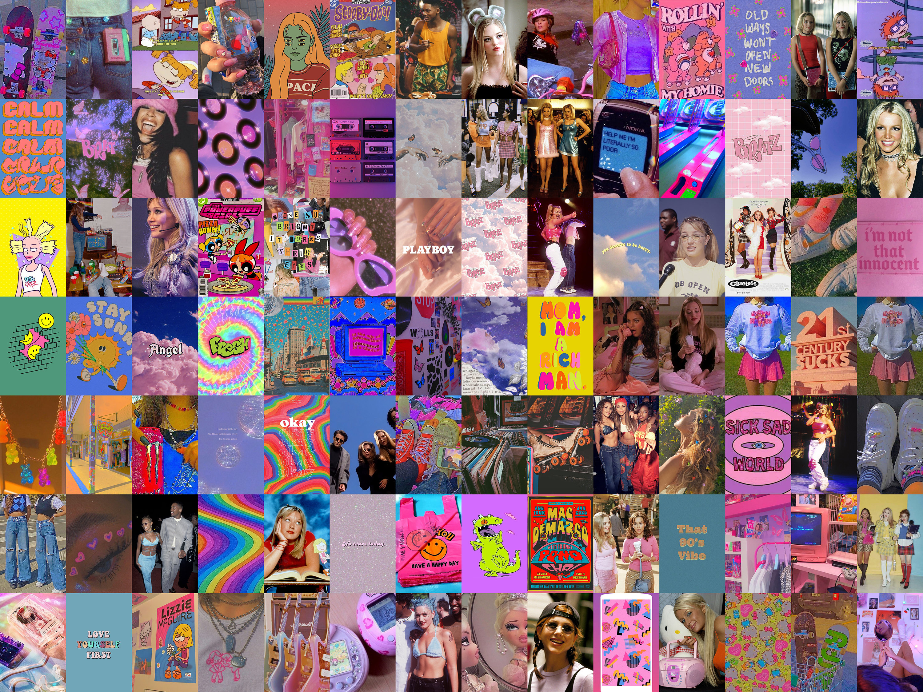 100pc 90s Wall Collage Kit Millennium Wall Collage 90s | Etsy