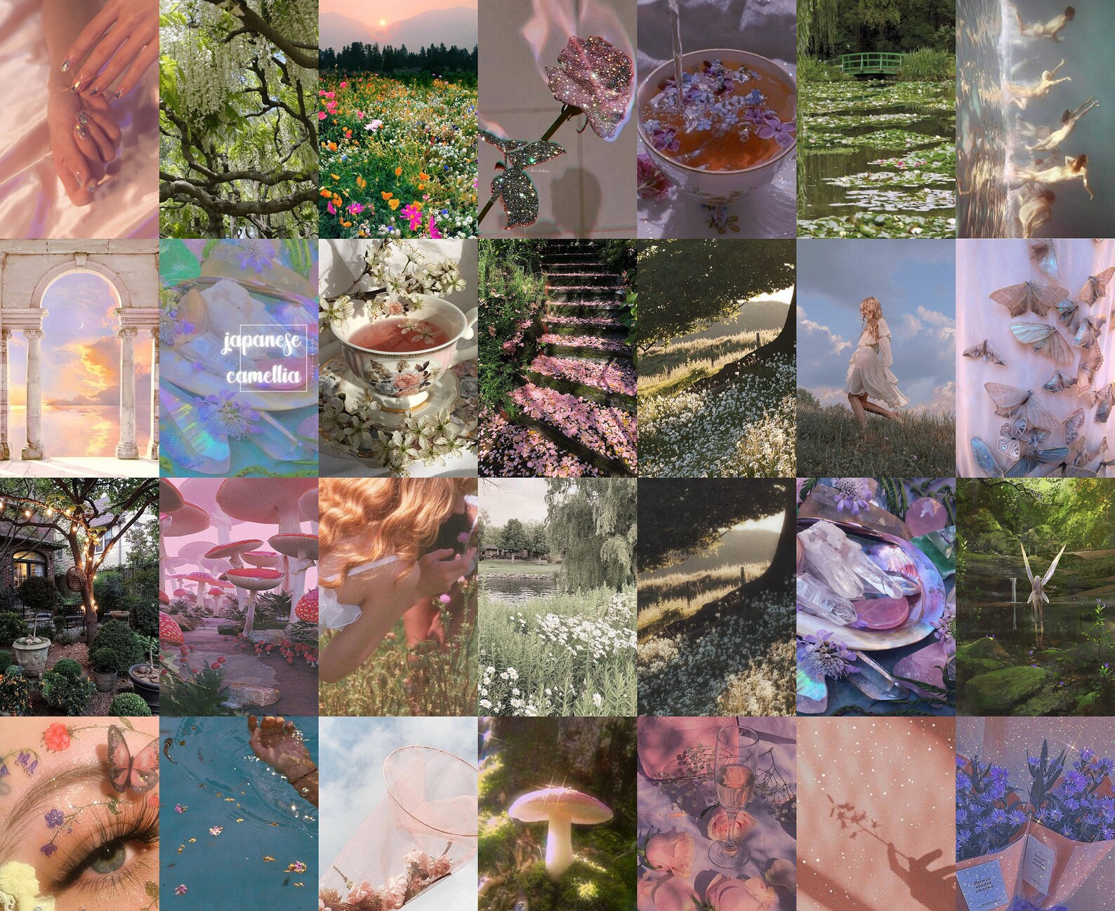 100pc Cottagecore Wall Collage Kit Cottagecore Wall Collage Etsy België