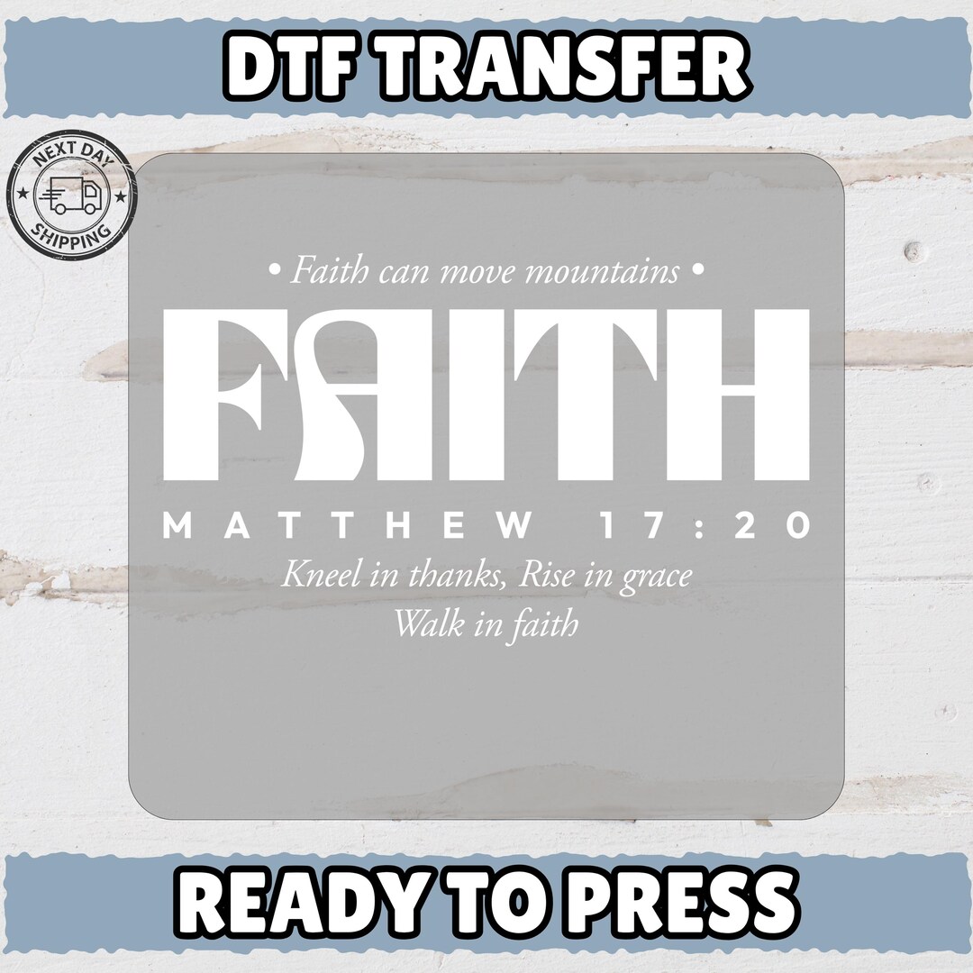 Motivational Faith DTF Transfer | Religious DTF Design for Christian ...