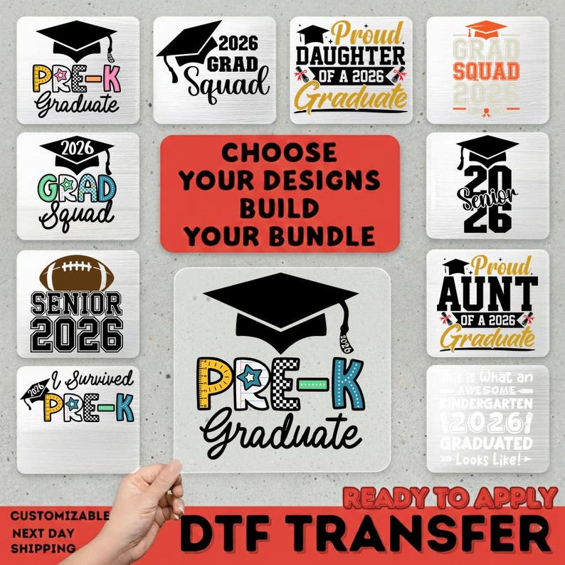 Proud Aunt of a 2026 Graduate DTF Transfer, Graduation Squad Iron On ...