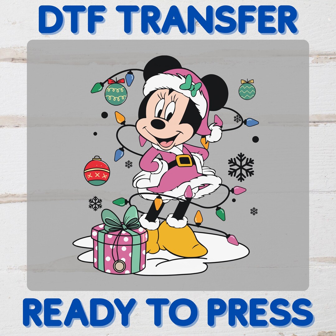 Disney Joyful Holiday Cartoon Character DTF Transfer for Festive ...