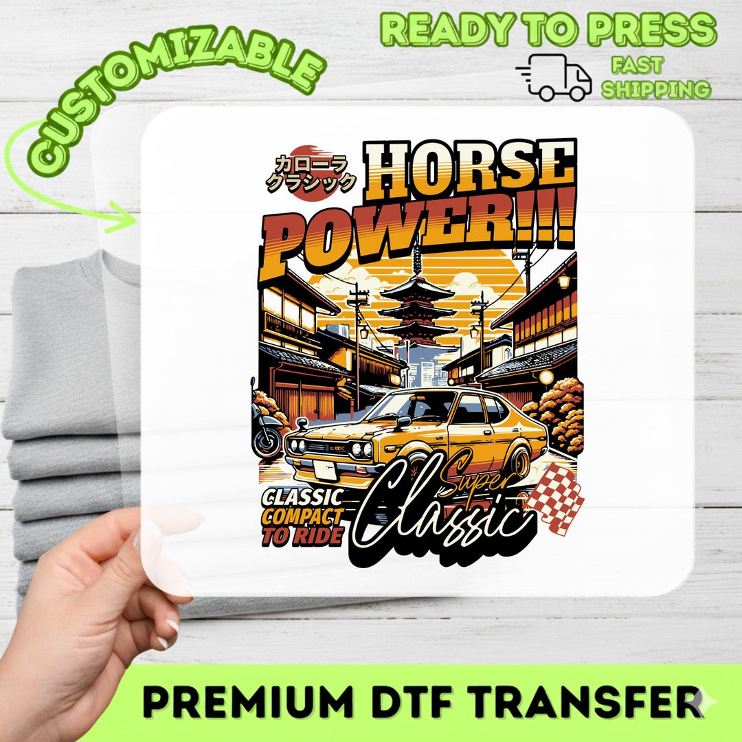 Retro Japanese Car Scene DTF Transfer, Ready to Press Design for ...
