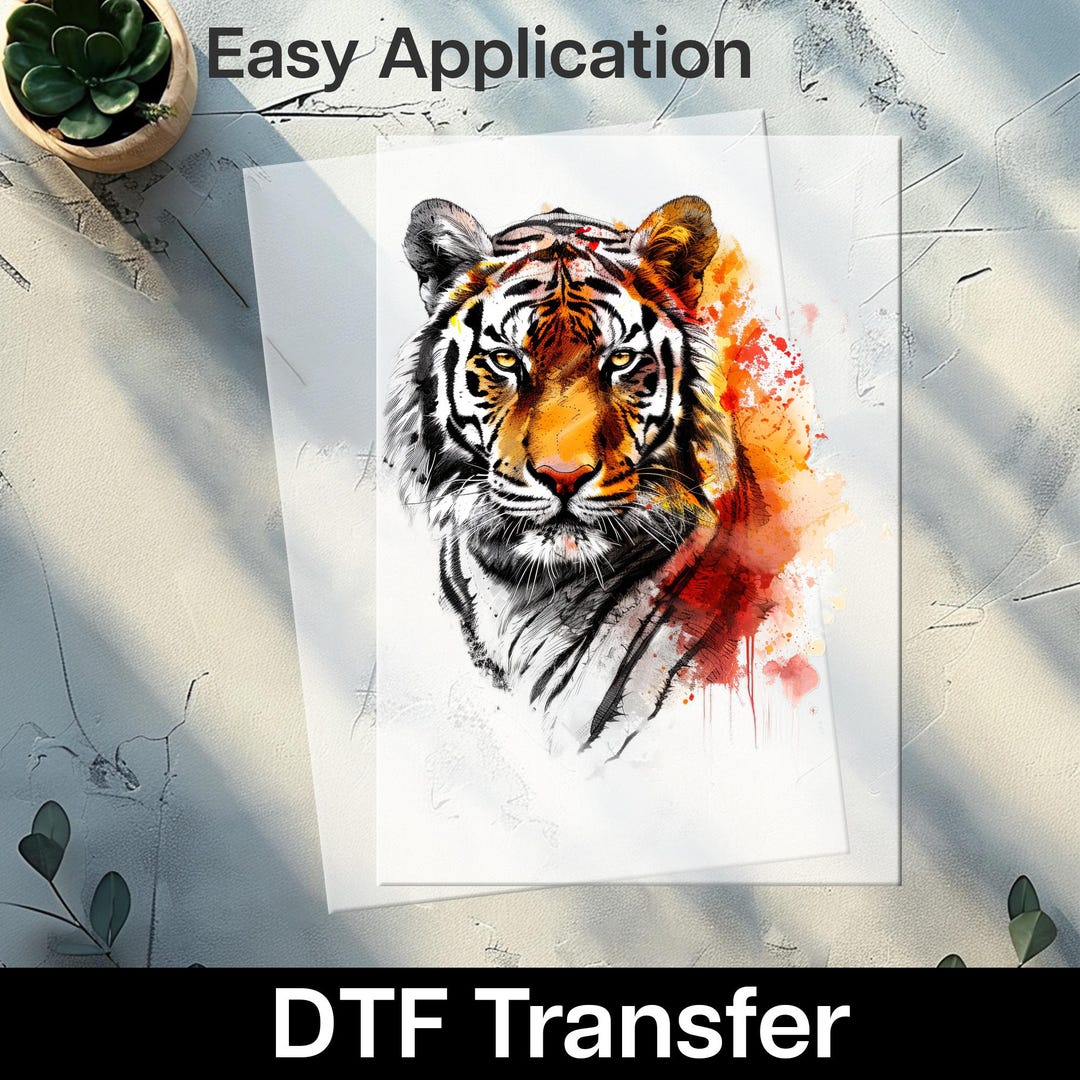Striking Wildlife Tiger DTF Transfer for Safari & Nature Parties, Ready ...