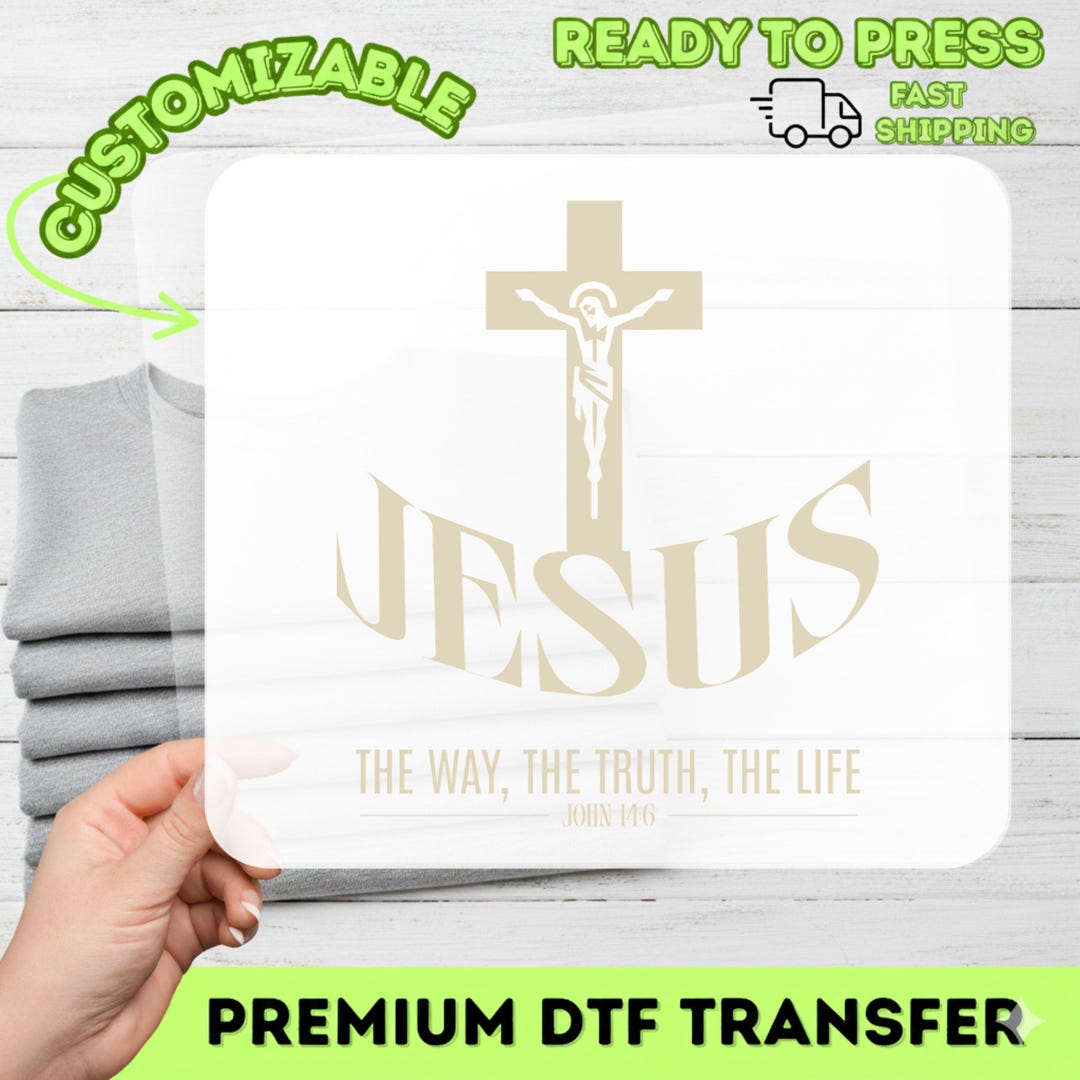 Iron-on Jesus Religious Art DTF Transfer, Ready to Press Design for ...