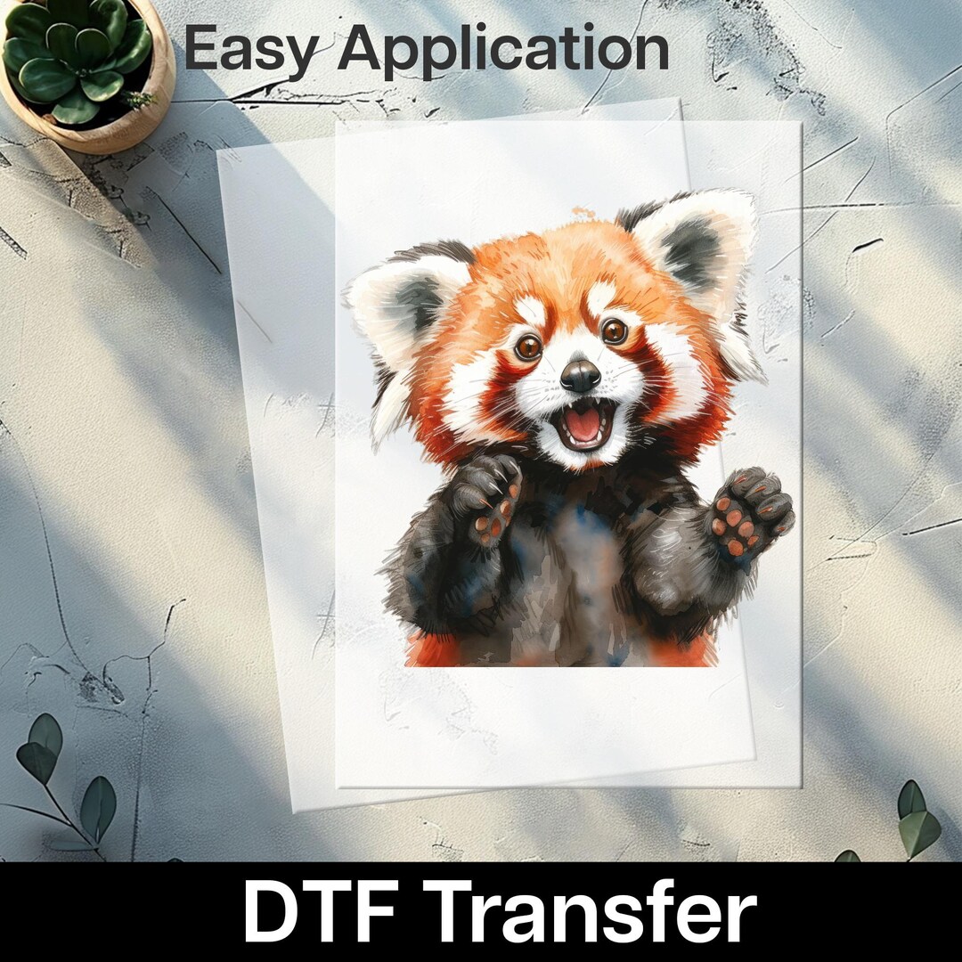 Cute Red Panda DTF Transfer Iron-on for Family & Animal Lovers, Fun ...
