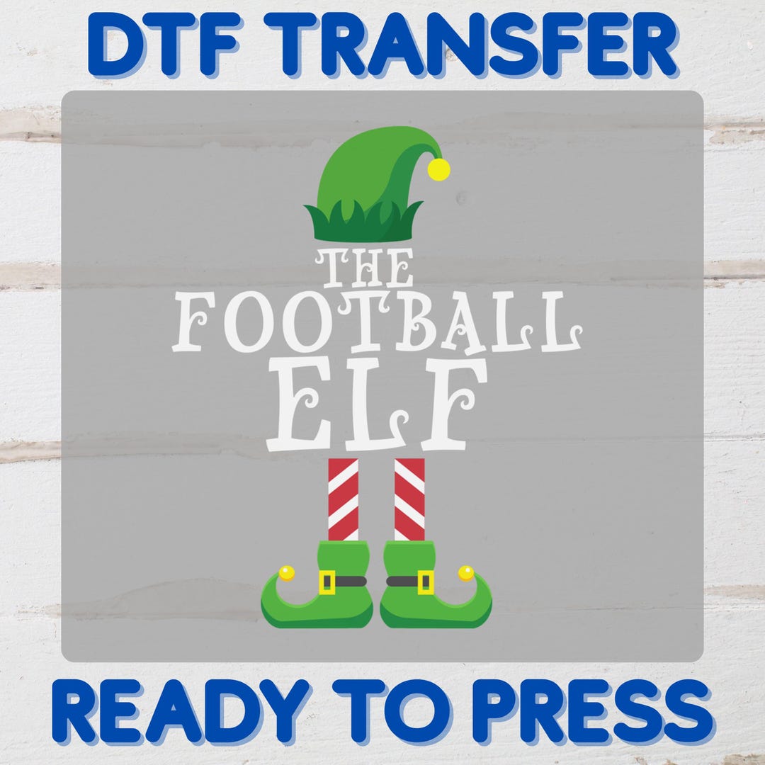 Football Elf Costume DTF Transfer, Christmas Sports Holiday Iron-on ...