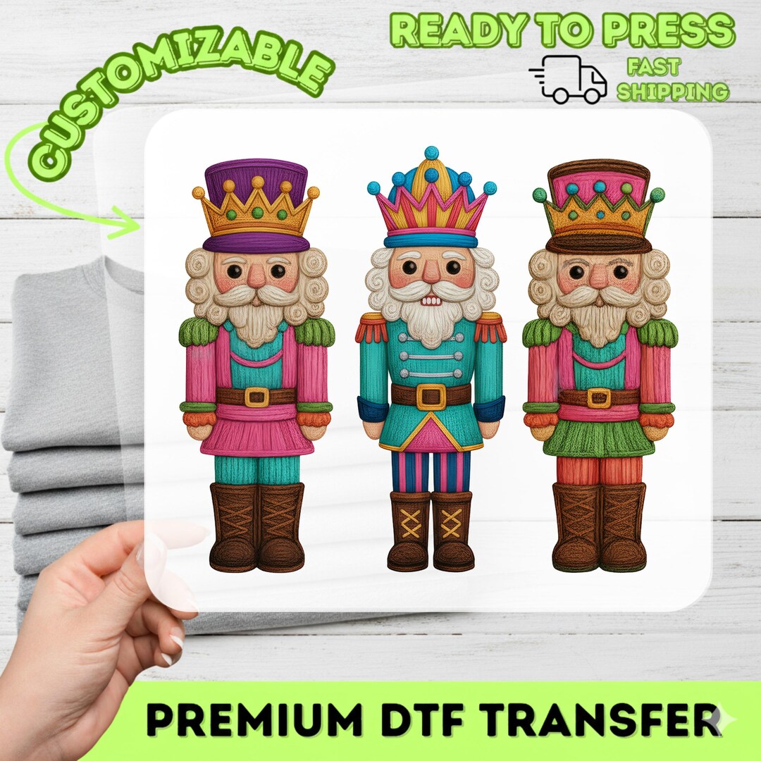 Charming Nutcracker DTF Transfer for Christmas Apparel - Ready to Press ...
