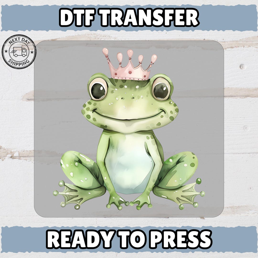 Cute Frog Prince DTF Transfer for Children's Fairy Tale Apparel - Ready ...