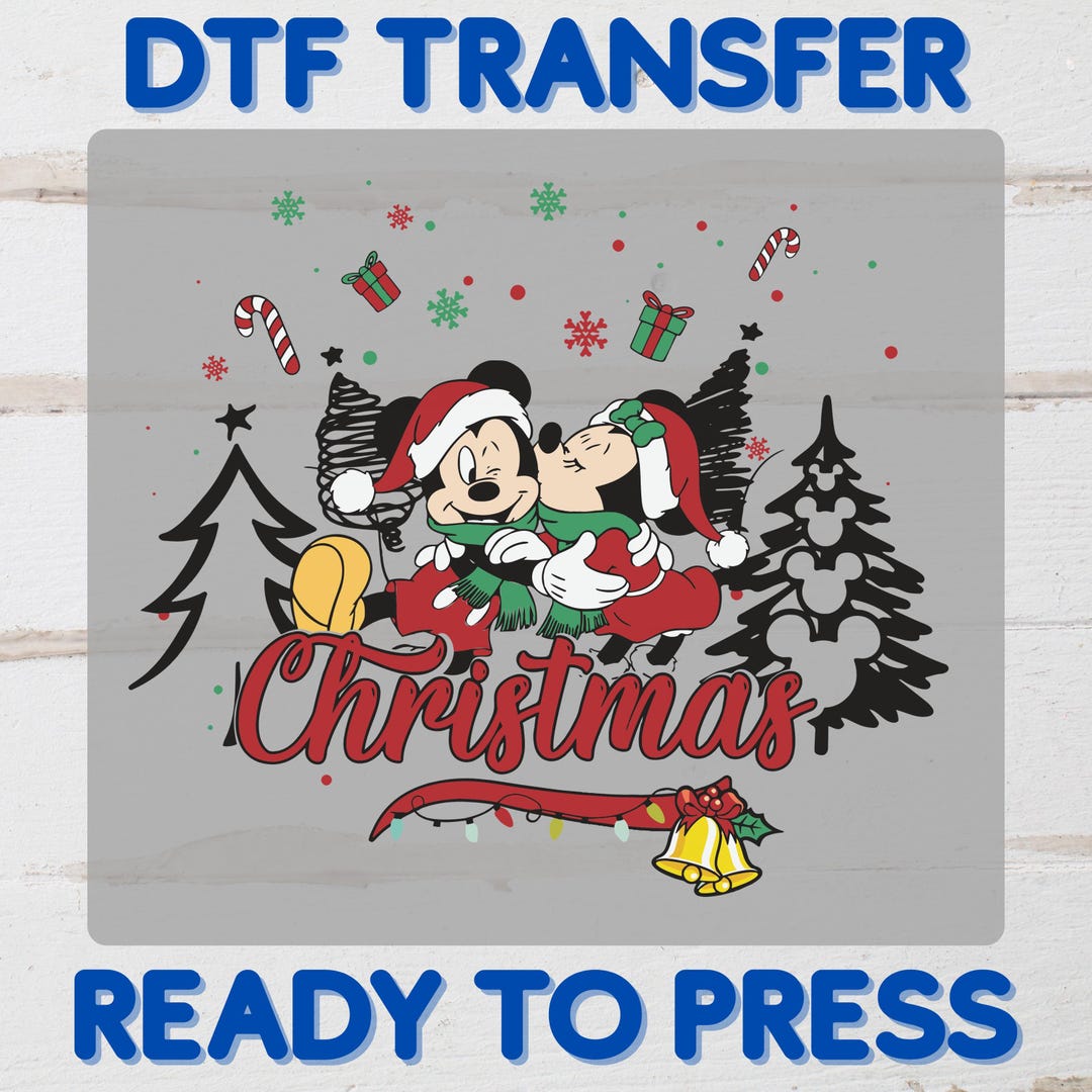Christmas Disney Characters DTF Transfer, Ready to Press Iron-on Decal ...