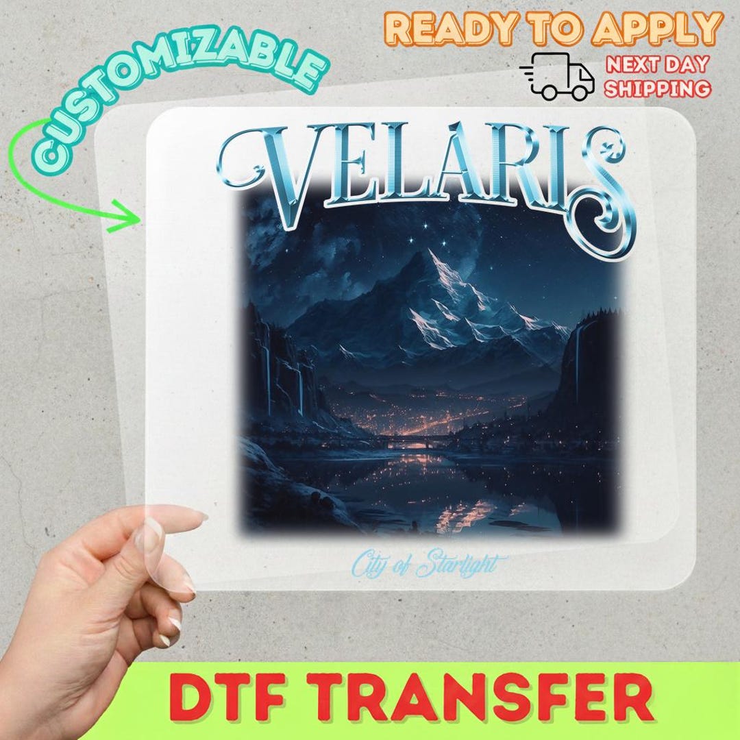 Vellaris City of Starlight DTF Transfer, Fantasy Mountain Landscape ...