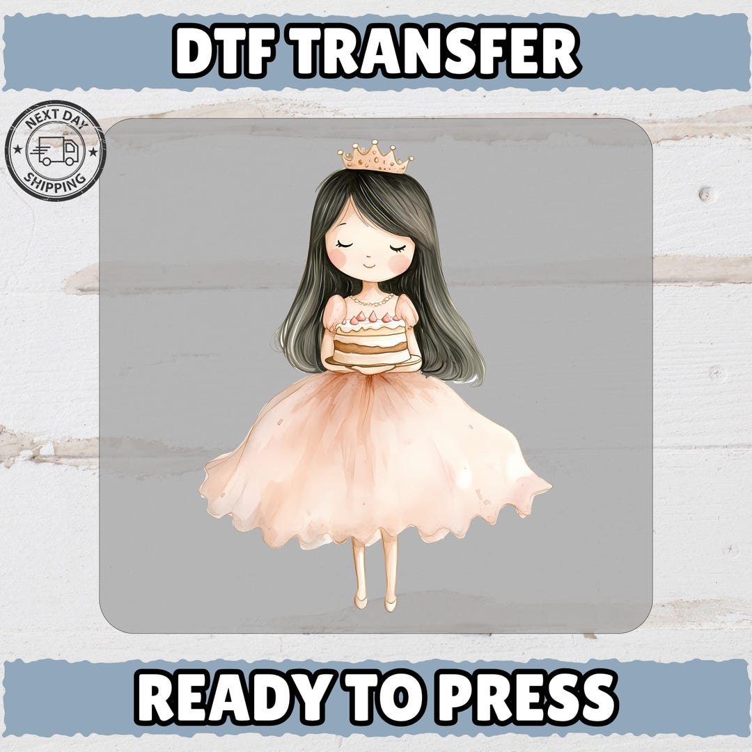 Cute Princess Celebration DTF Transfer for Kids Shirt Ready to Press ...