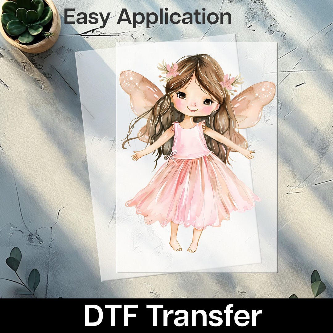 Cute Fairy Tale Kids DTF Transfer, Cute Enchanted Fairy Girl Iron-on ...