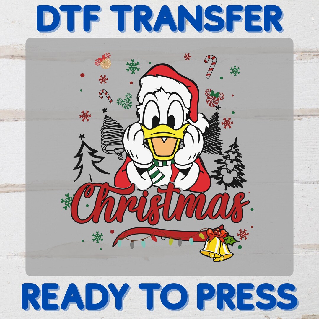Donald Duck Christmas DTF Transfer for Festive Holiday Apparel ...