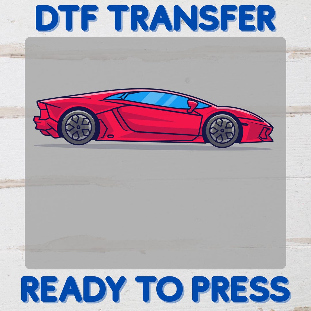 Red Sports Car DTF Transfer, Exciting Racing Event Iron-on Decal for ...