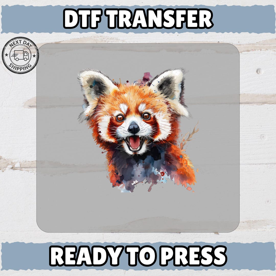 Cute Red Panda DTF Transfer, Iron-on Animal Design for Animal Lover ...