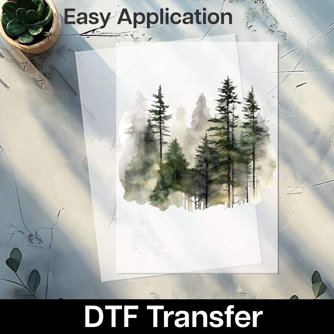 Nature Lover DTF Transfer, Misty Forest Scene Iron-on, Ready to Press ...