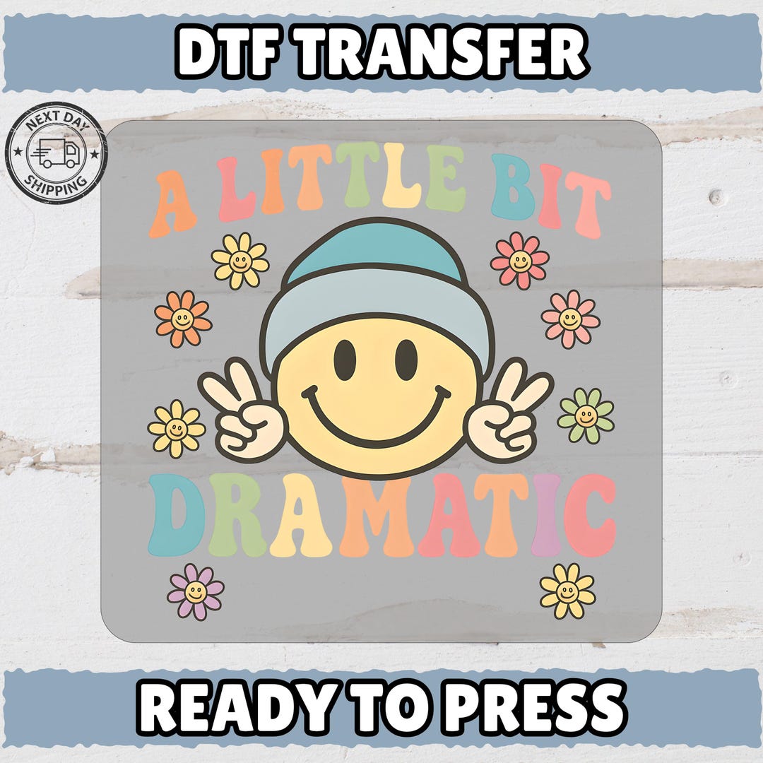 Funny Retro Smiley Face & Peace Sign DTF Transfer for Teens Young ...