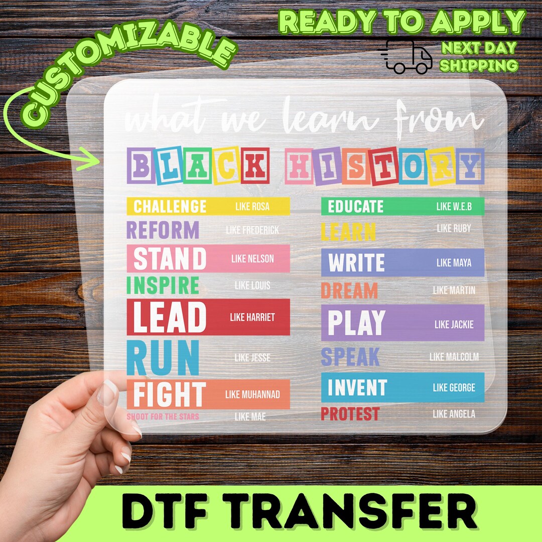 Motivational Words Historical Figures DTF Transfer, Empowerment Art for ...