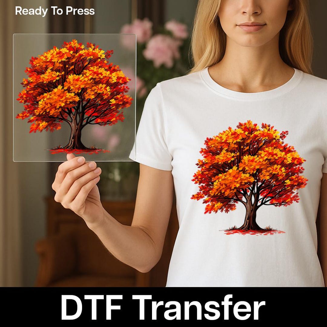 Vibrant Autumn Tree Ready to Press DTF Transfer for Fall Group Shirts ...