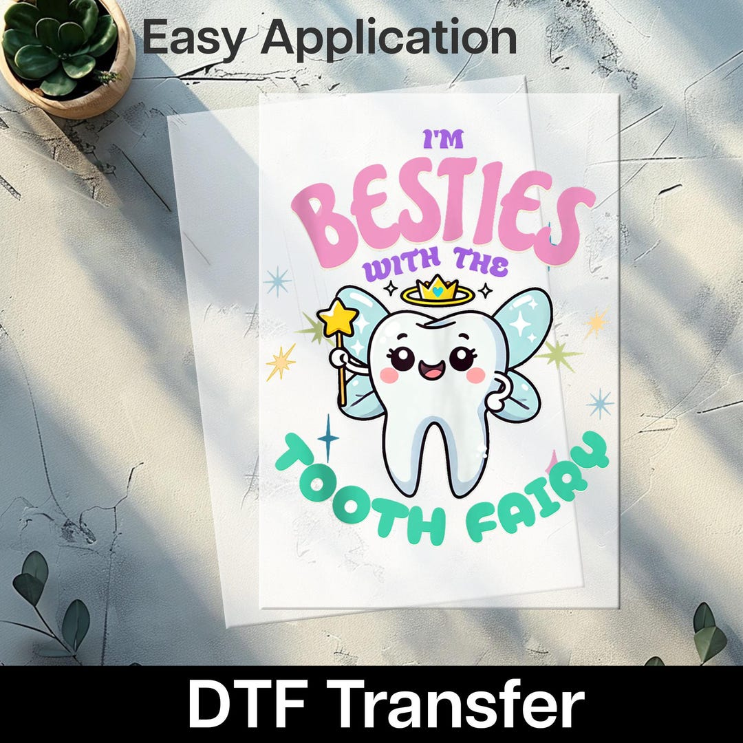 Cute Tooth Fairy Friend DTF Transfer | Iron-on Kids T-shirt | Ready to ...
