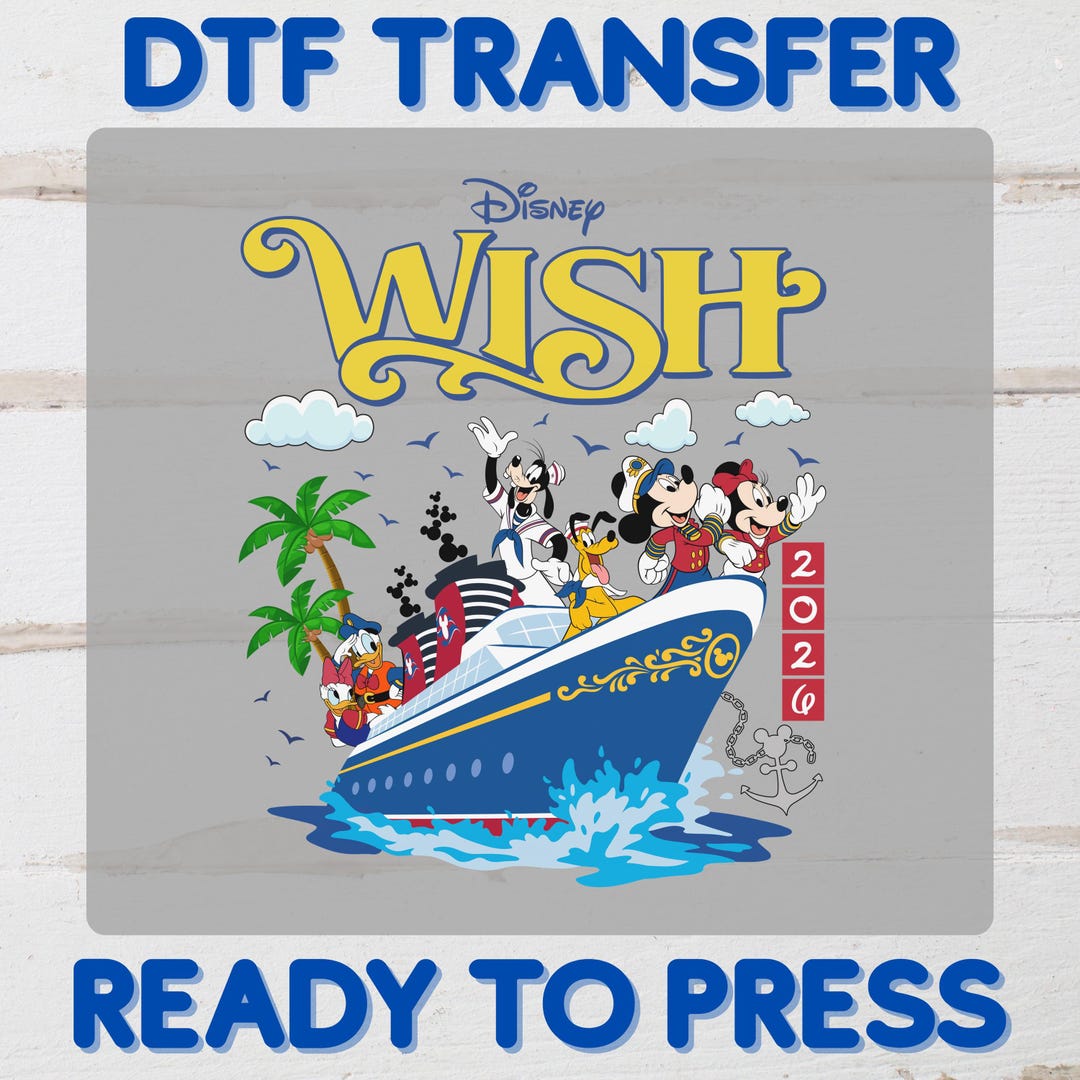 Disney WISH 2026 Cruise Adventure DTF Transfer, Nautical Iron-on Decal ...