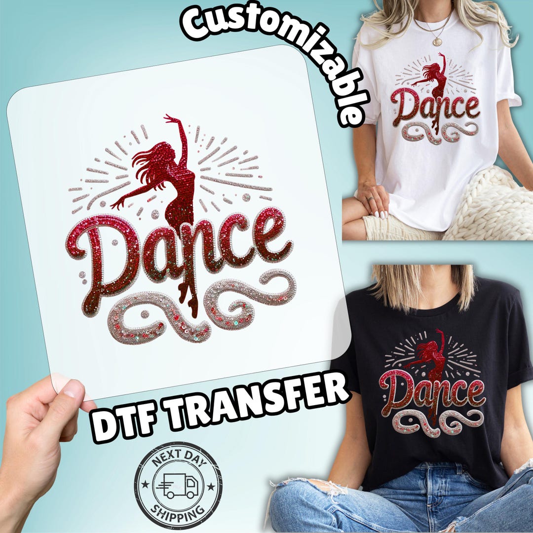 Sparkle Dance Celebration DTF Transfer for Party Apparel - Ready to ...