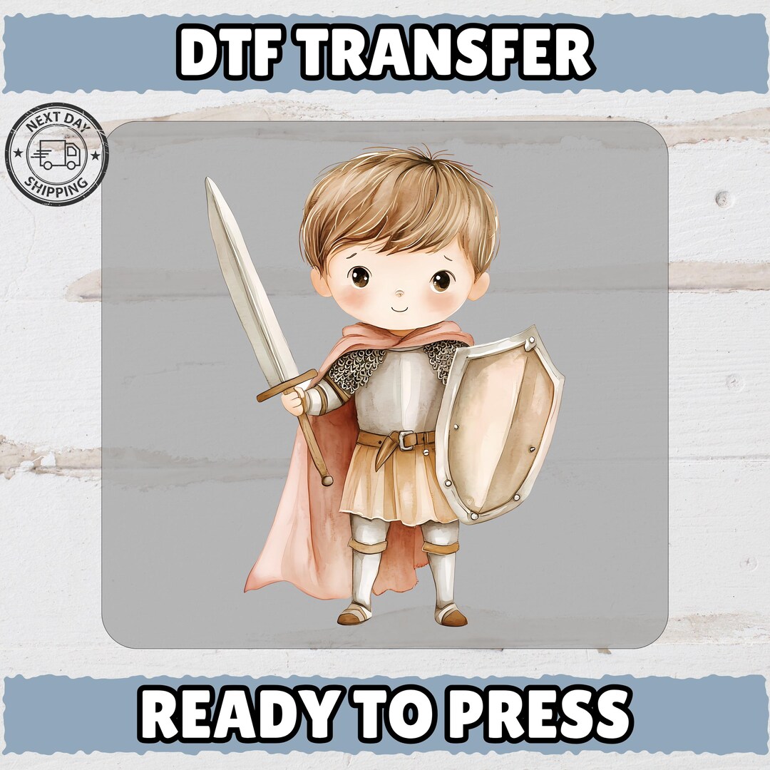 Cute Medieval Knight DTF Transfer for Kids' T-shirt, Renaissance Fair ...