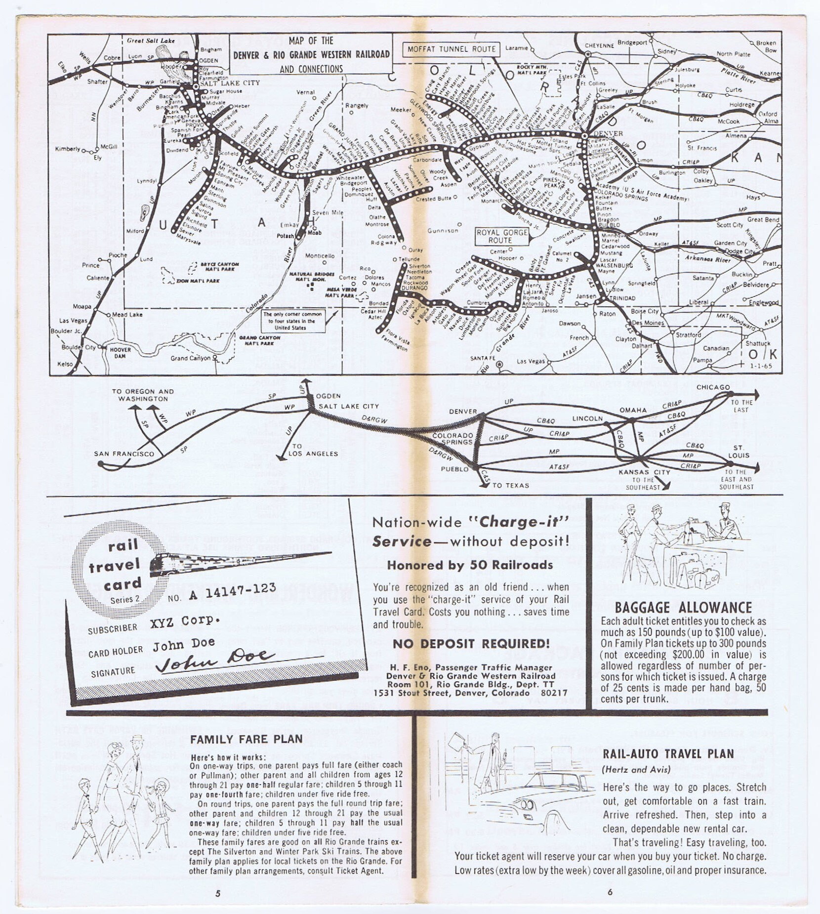 Set of 2 Vintage 1966 and 1967 Rio Grande Railroad Timetable - Etsy