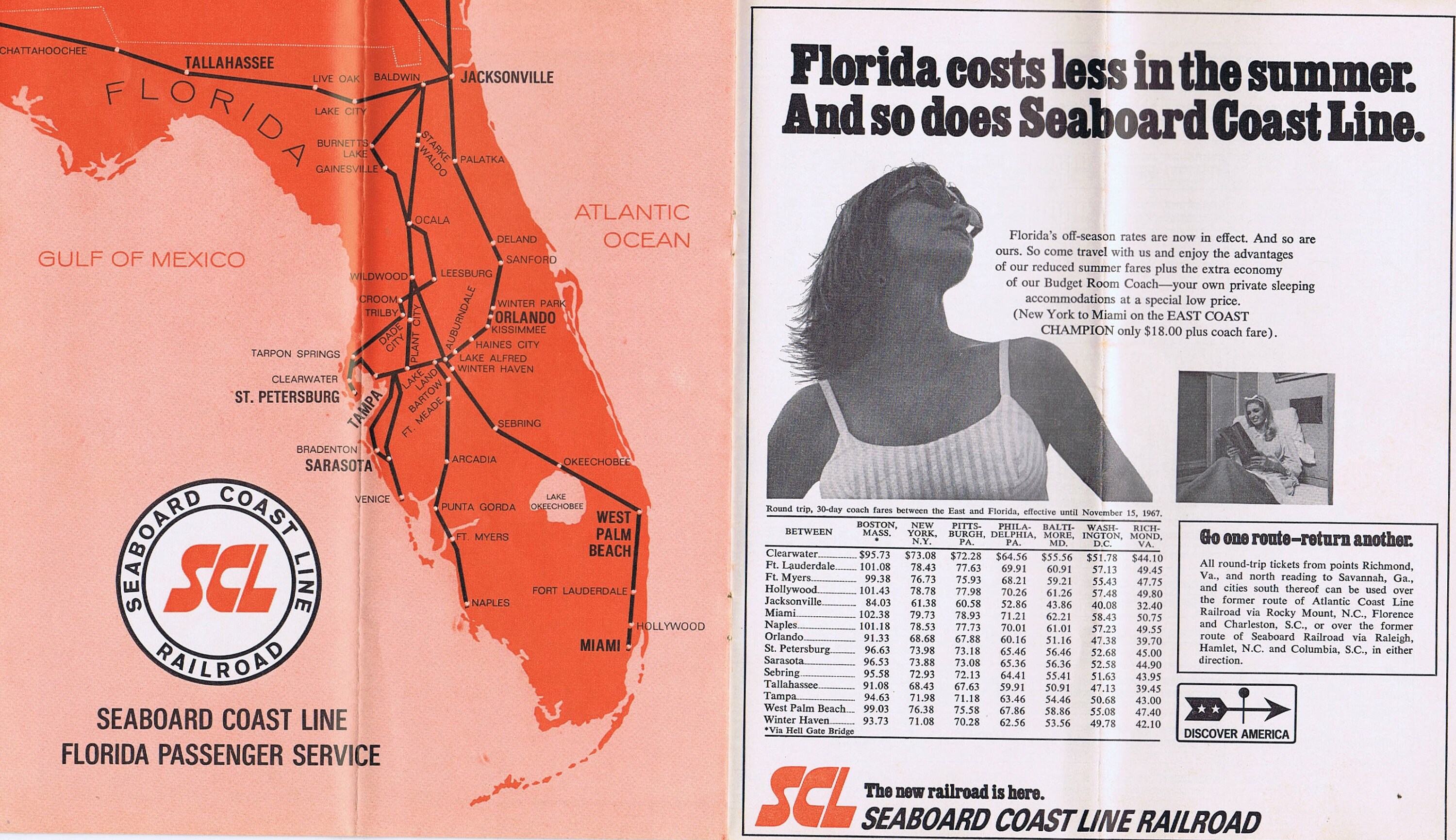 Vintage 1967 SCL Railroad Timetable Vintage Railroad Timetable Seaboard ...