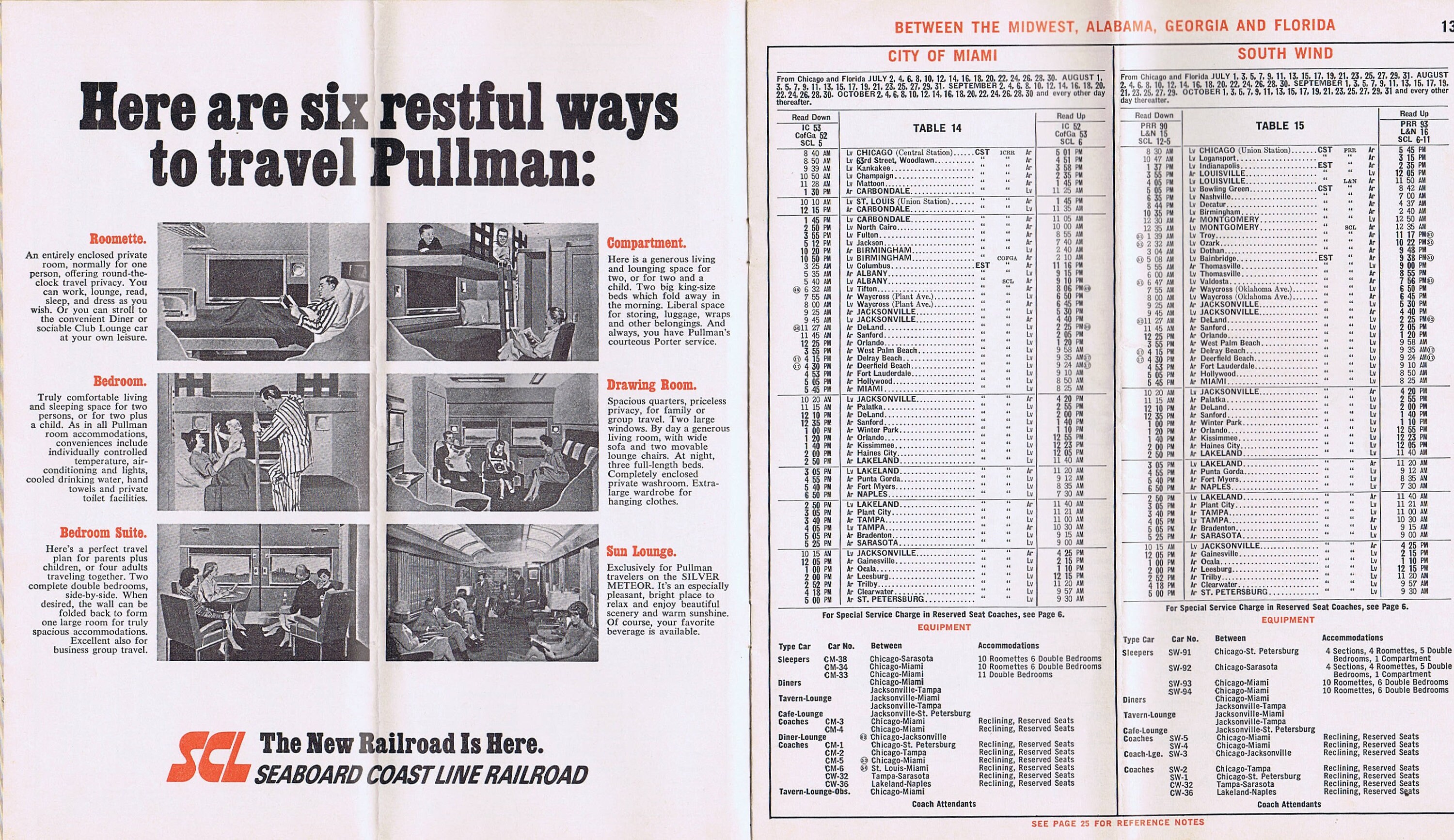Vintage 1967 SCL Railroad Timetable Vintage Railroad Timetable Seaboard ...