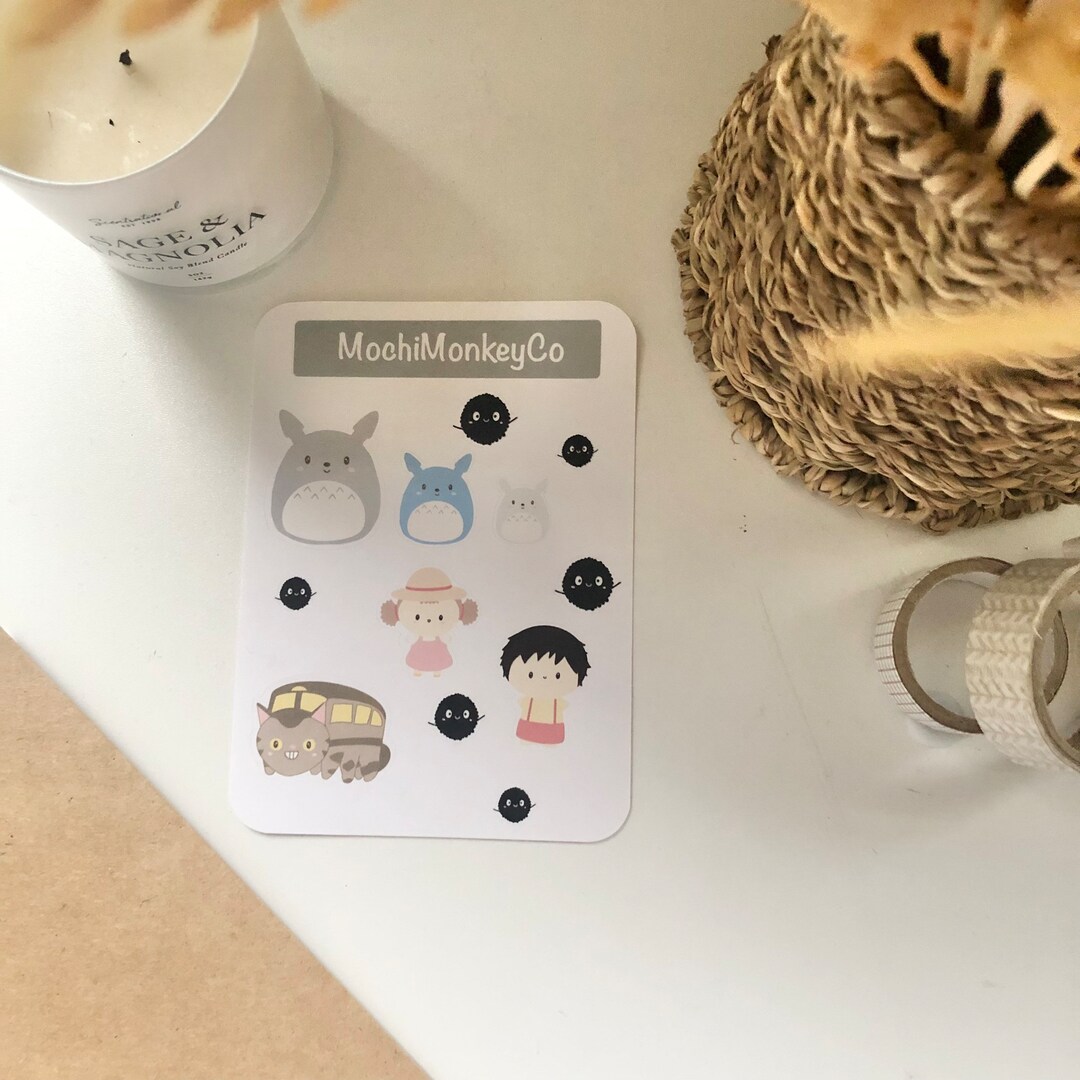 Kawaii Anime Sticker Sheet Gray Bunny Anime Sticker Sheet, Stickers ...