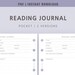 Reading Journal Printable Insert Page Pocket Size Simple Book Review ...
