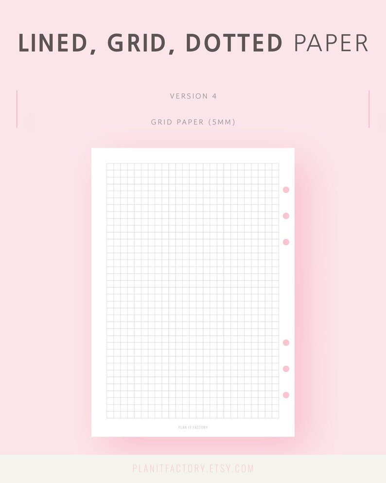 Lined Grid Dotted Paper Printable Pages for Note Taking - Etsy
