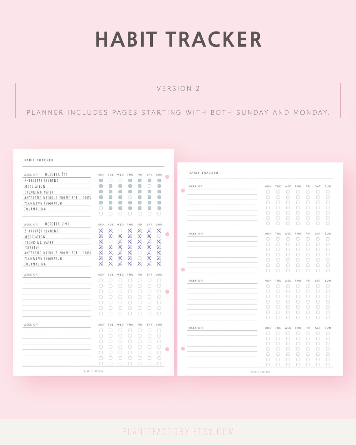 Weekly Habit Tracker Printable A4, Letter Simple Daily Routine Tracker ...
