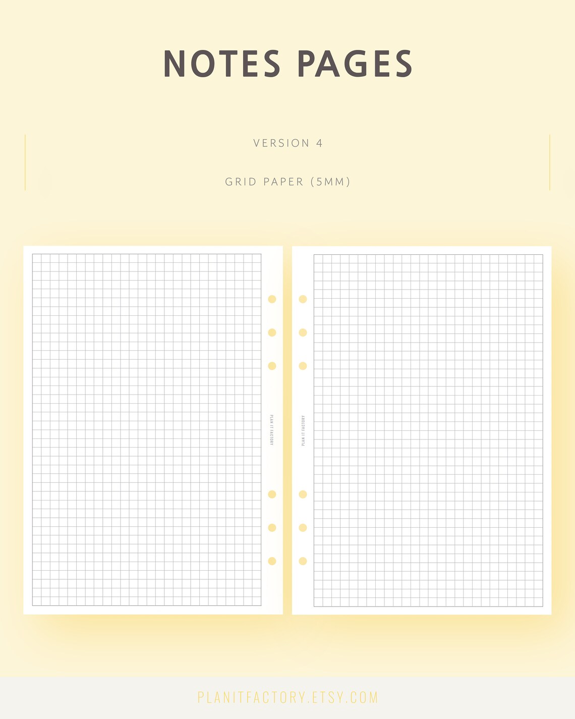 Lined, Grid, Dotted Paper Printable Pages for Note Taking A5 Basic ...