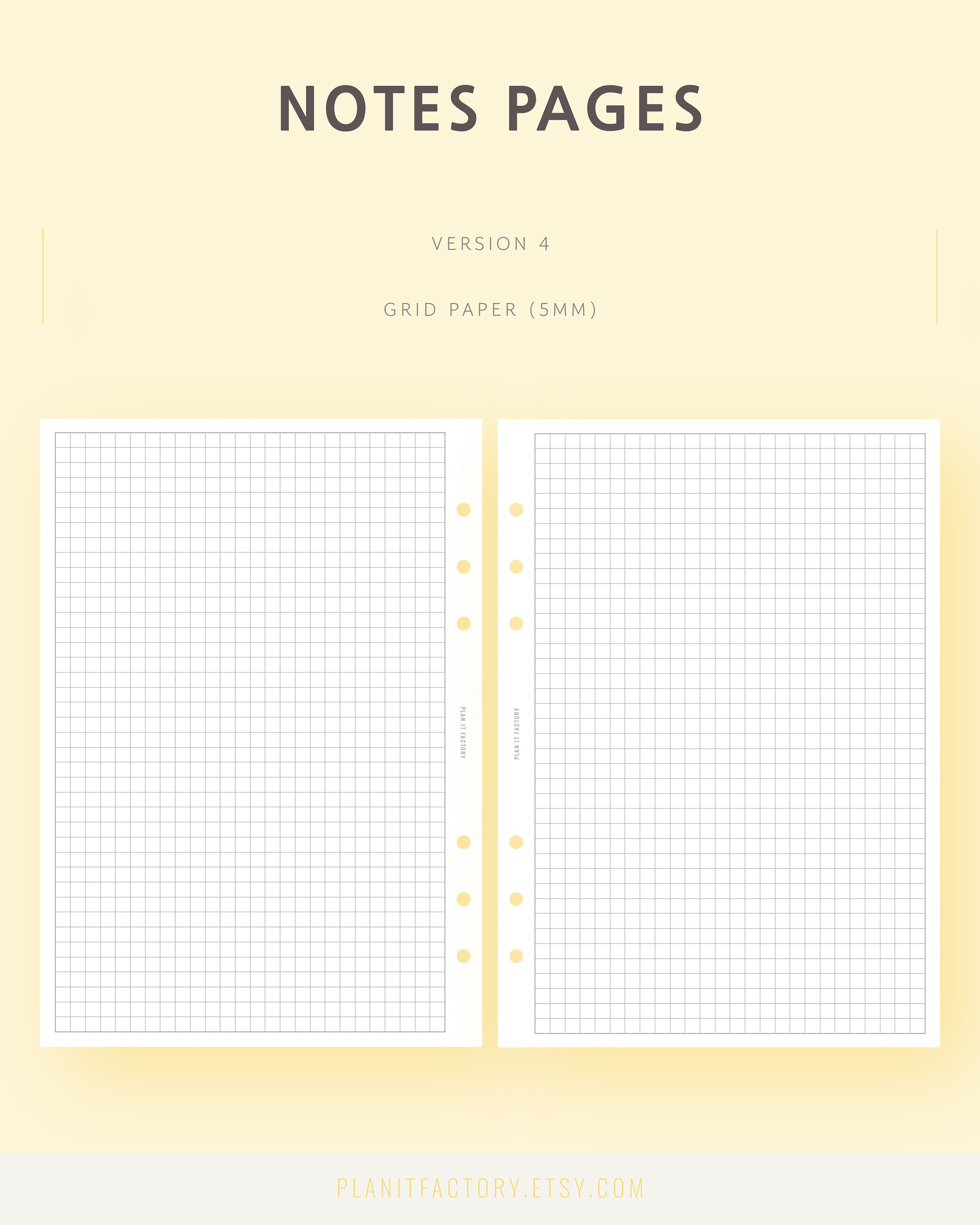 Lined, Grid, Dotted Paper Printable Pages for Note Taking A5 Basic ...