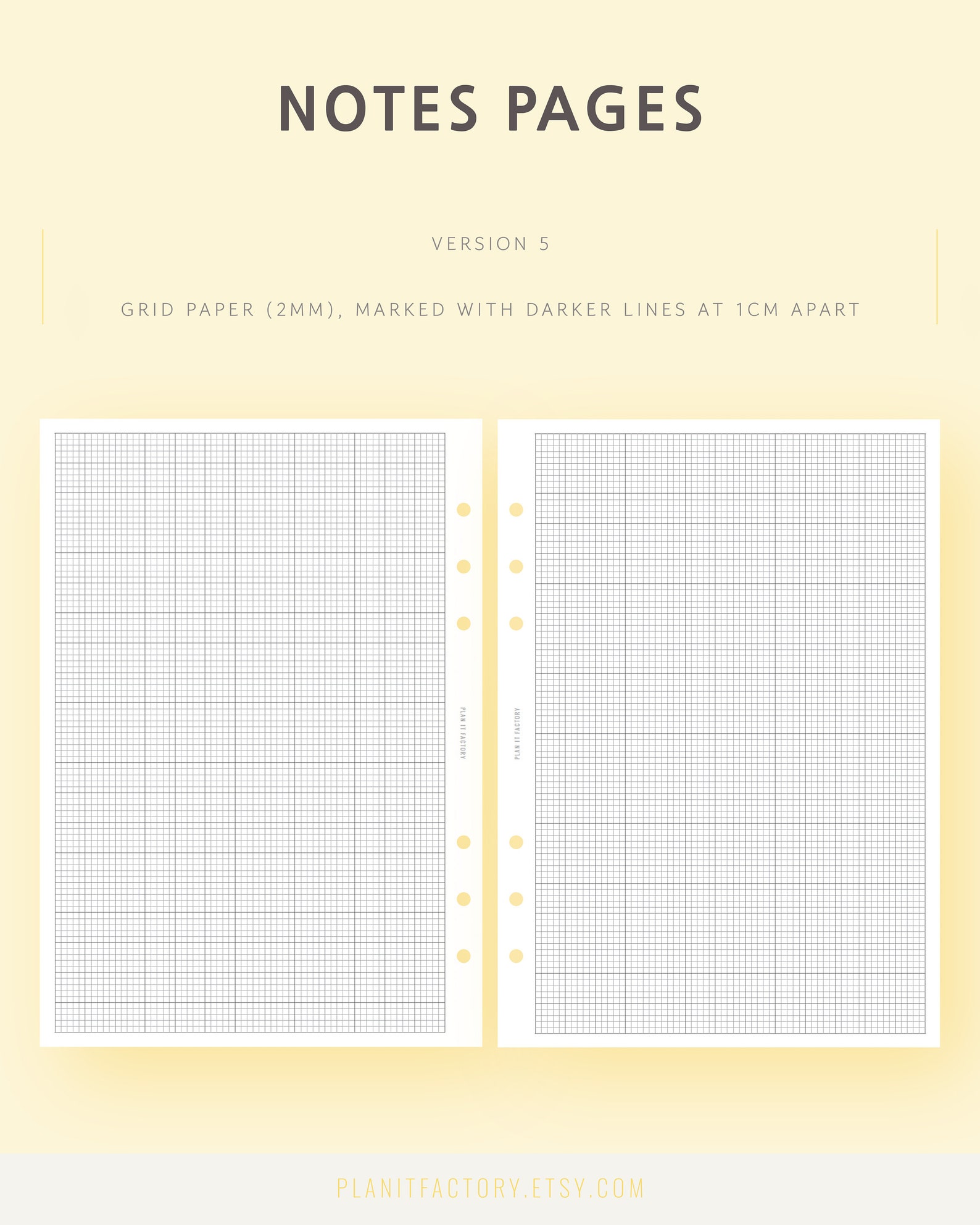 Lined, Grid, Dotted Paper Printable Pages for Note Taking A5 Basic ...