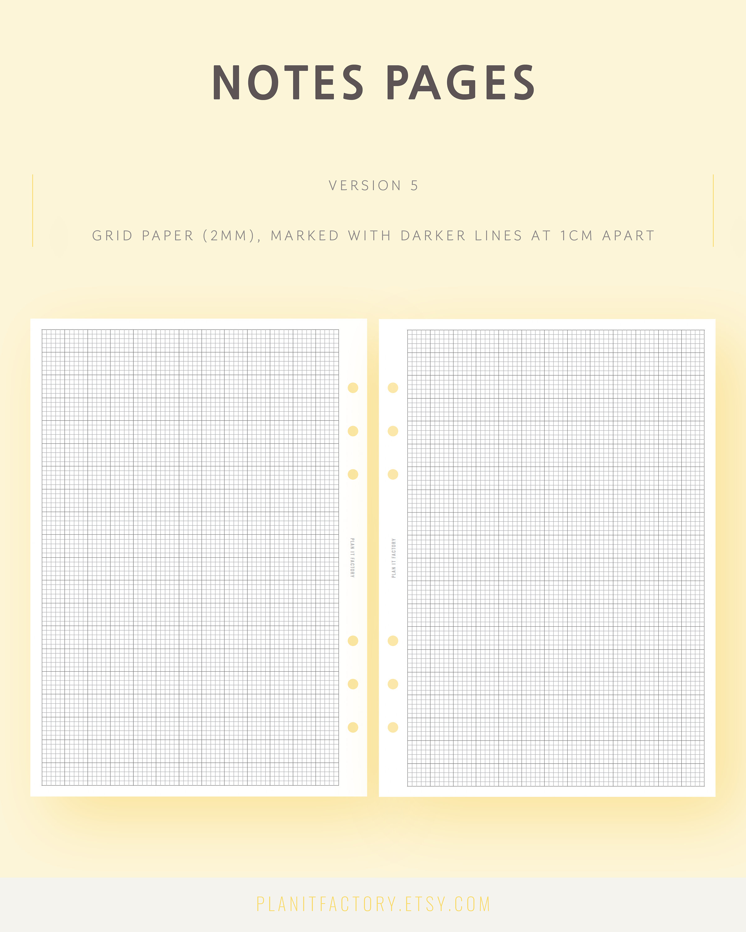 Lined, Grid, Dotted Paper Printable Pages for Note Taking A5 Basic ...